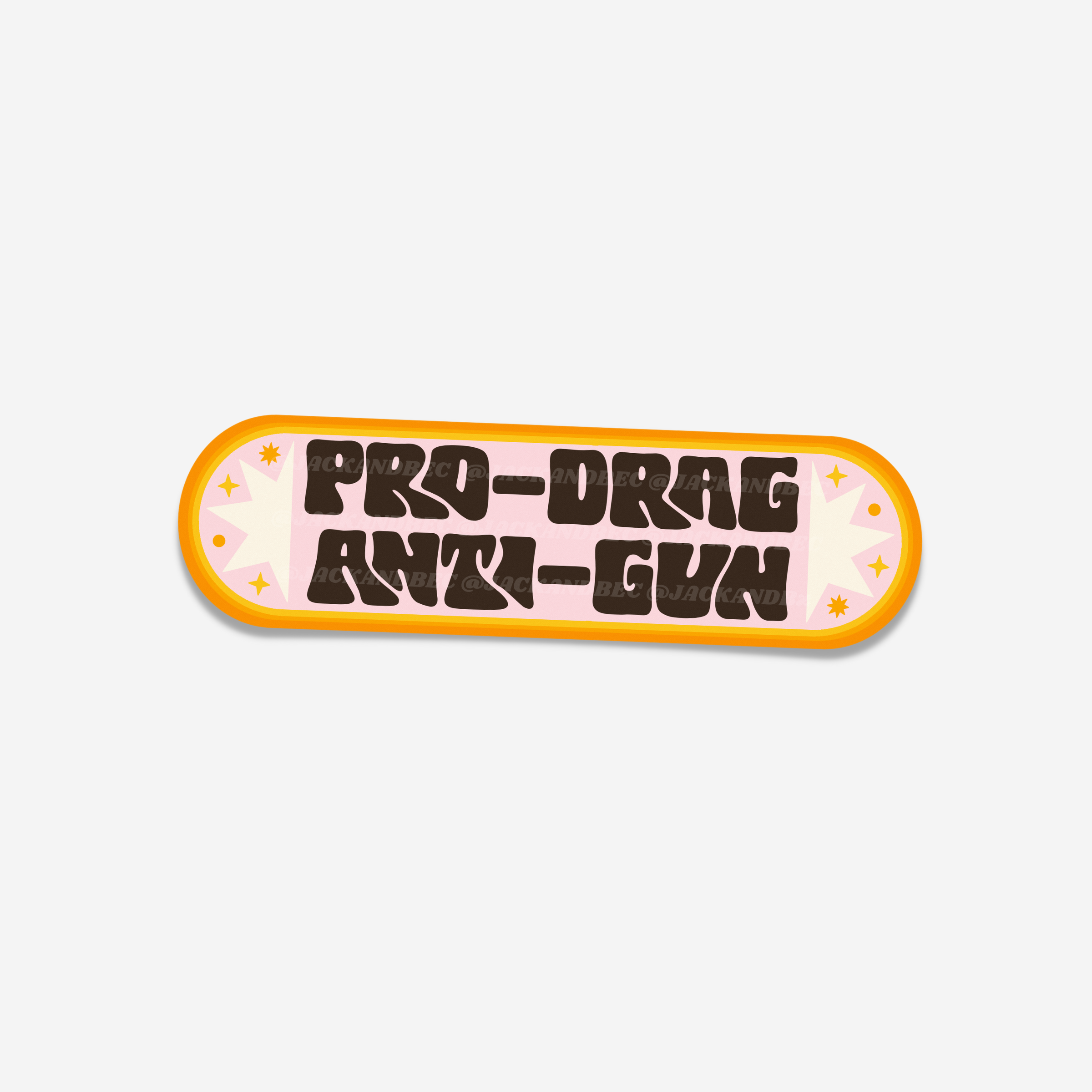 Pro-Drag Anti-Gun Sticker – Jack and Bec