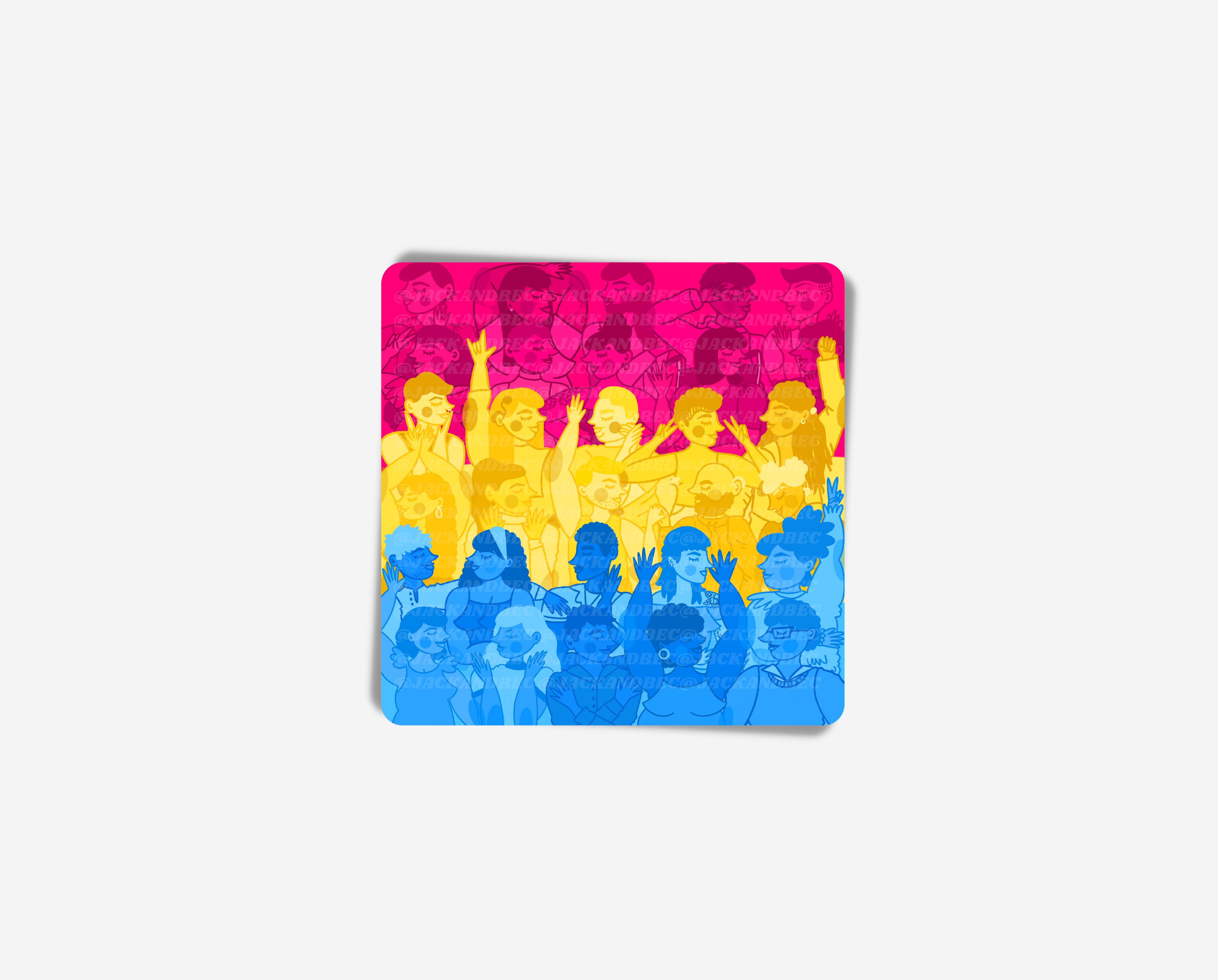 Pansexual Pride Sticker – Jack and Bec